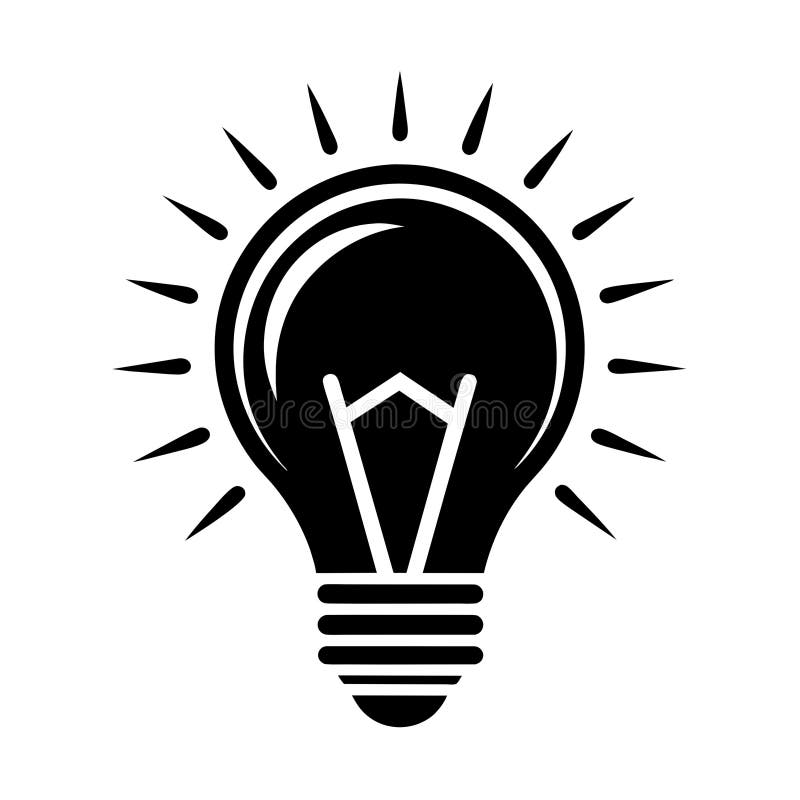 A Black and White Logo Featuring the Inside of an Illustrated Lightbulb ...