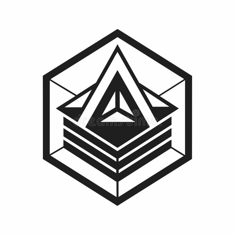A Black and White Logo Featuring a Pyramid Design, Simple and Striking ...