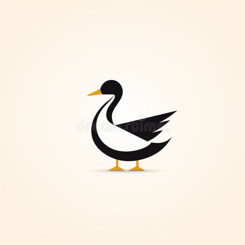 Minimalist Logo Design with Goose on White Background Stock ...