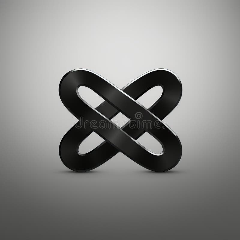A Black and White Logo of an Infinity Symbol on a Gray Background Stock ...