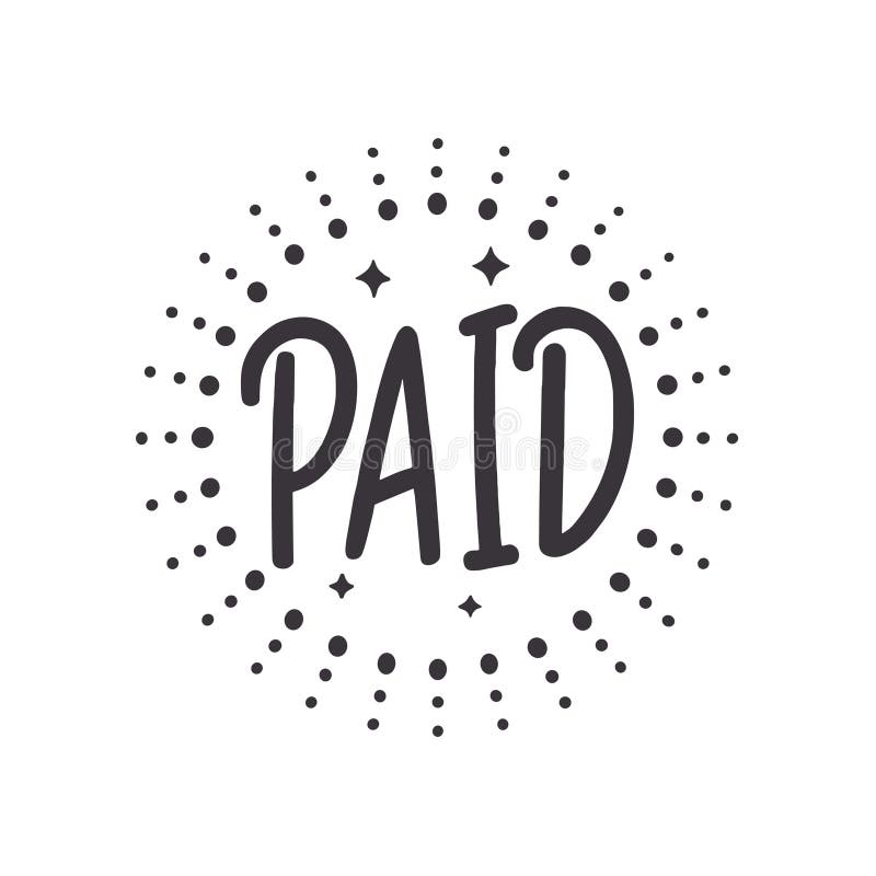 A Black and White Logo with the Word Paid Written in White Stock ...