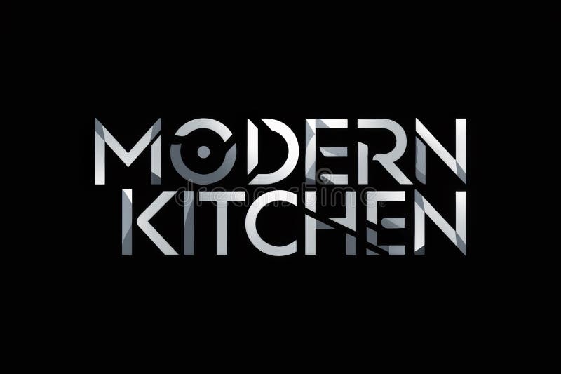 A Black and White Logo with the Words Modern Kitchen, AI Stock ...