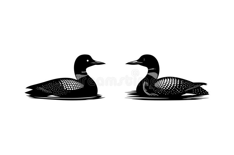 Black and White Loon Illustrations in Vector Style Stock Vector ...