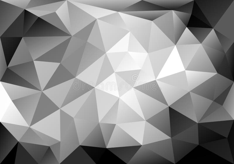 Black and White Low Poly Background, Vector Stock Vector - Illustration ...