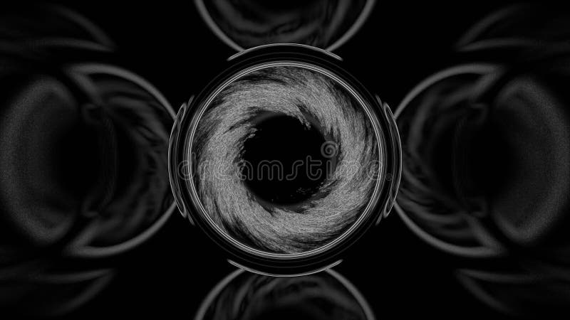Black and White Magic Portal Circle Seamless Loop. Abstract Cyclone ...