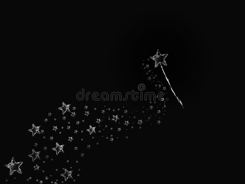 Black and White Magic Wand stock photo. Image of sparkle - 261784420