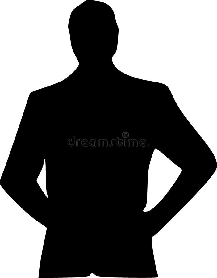 Black and White of Man Shape Stock Illustration - Illustration of body ...
