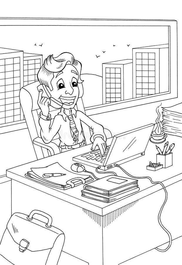 Manager in the office stock vector. Illustration of business - 12739507