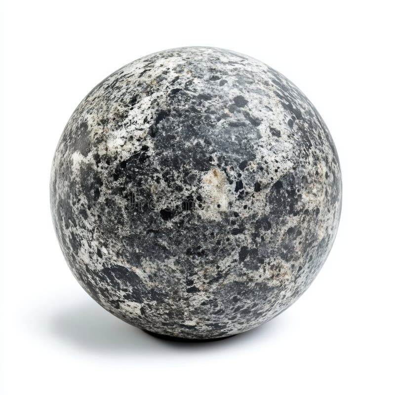 A Black and White Marble Ball Rests on a Smooth White Surface. Stock ...
