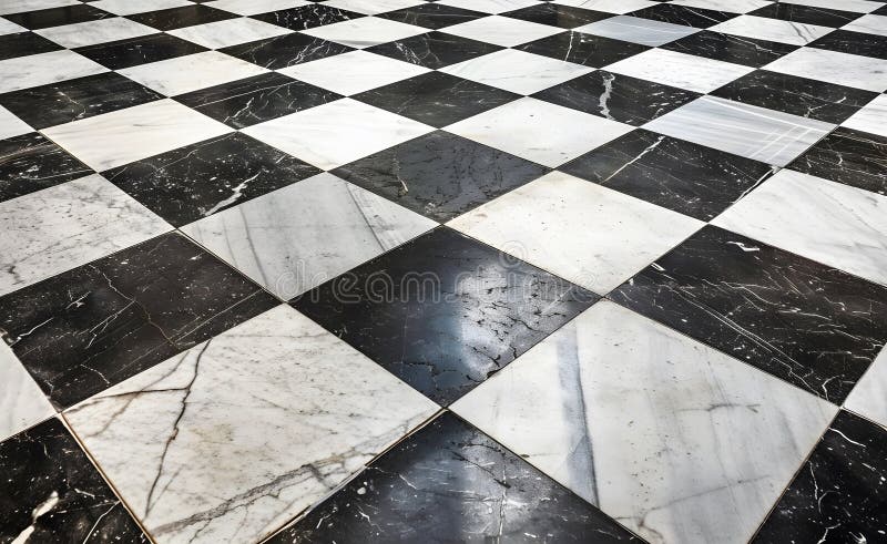 Black and White Marble Checkered Floor Tile Background - AI Generated ...