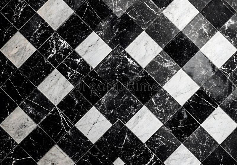Black and White Marble Checkered Floor Tile Background Stock ...