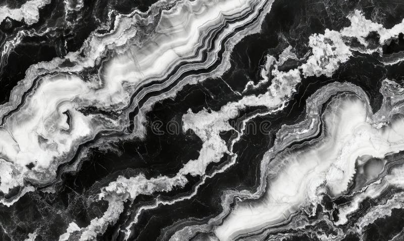 Black and White Marble Texture with Wavy Patterns, Intricate Lines, and ...