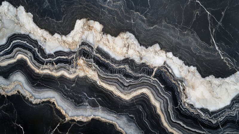 Black and White Marble with Wavy Patterns Stock Illustration ...