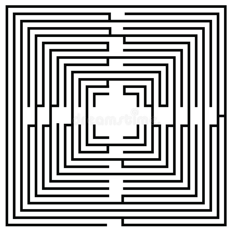 Black and white maze stock vector. Illustration of complicated - 170517790