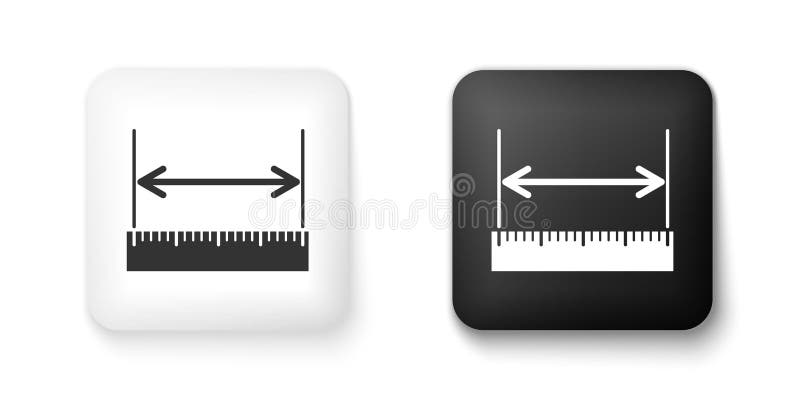 Black and White the Measuring Height and Length Icon Isolated on White ...