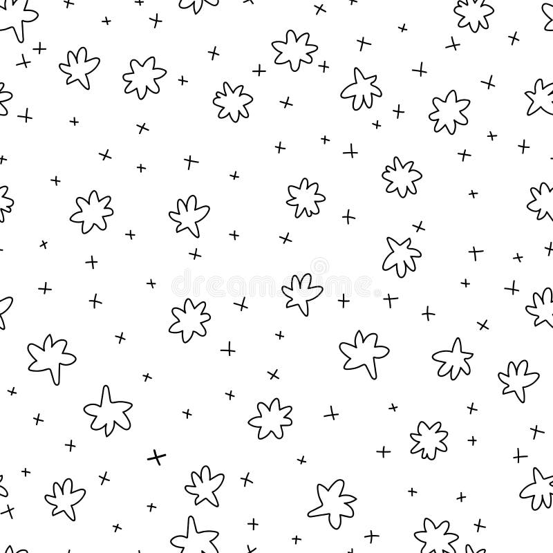 Black and White Mega Stars Pattern for Life Stock Illustration ...