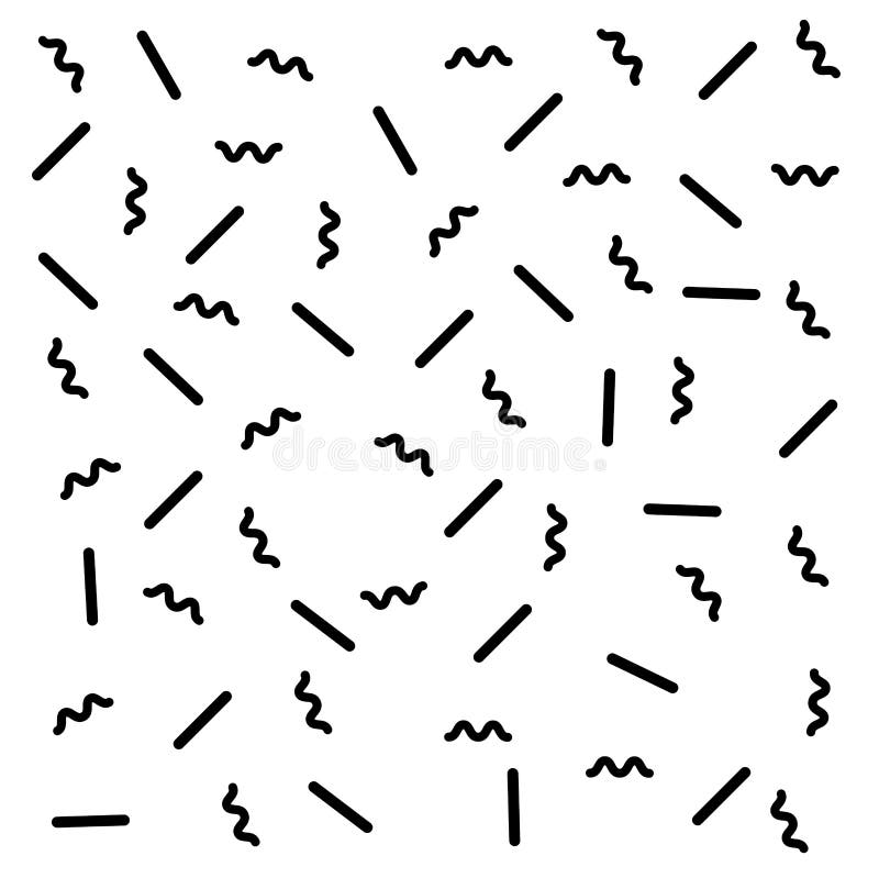Black and White Memphis Pattern Stock Vector - Illustration of creative ...