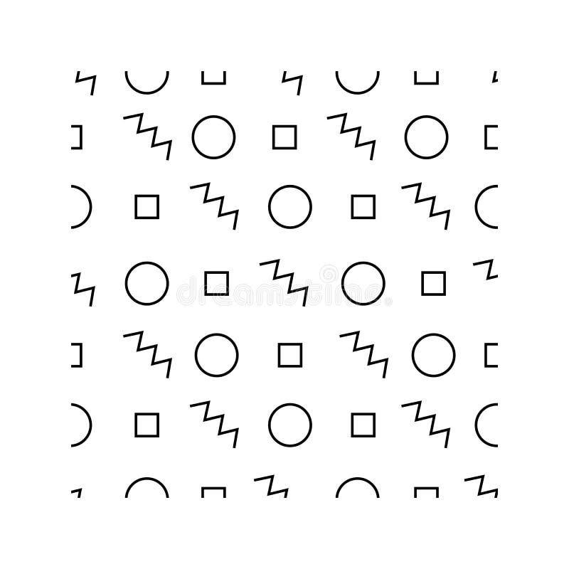 Memphis Black and White Pattern 103 Stock Illustration - Illustration ...