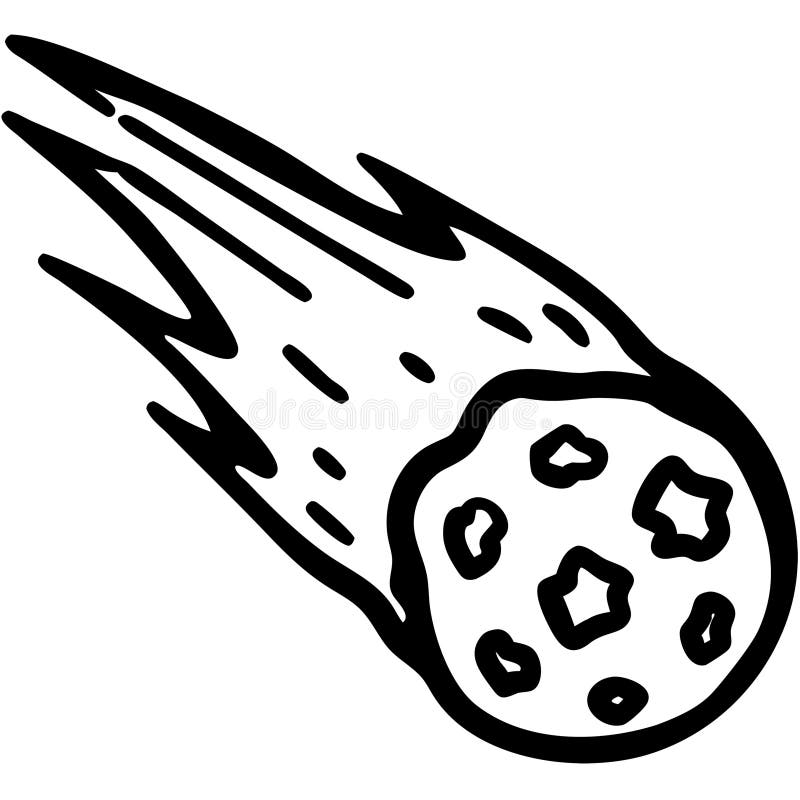 Black and White Meteor Vector Illustration for Art and Design Projects ...