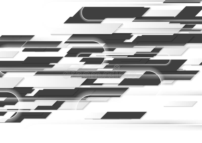 Black White Minimal Abstract Geometric Tech Background Stock Vector ...