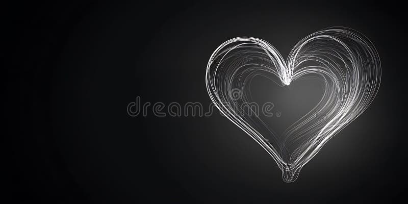 Black and White Minimalist Heart Background with Elegant Design Stock ...