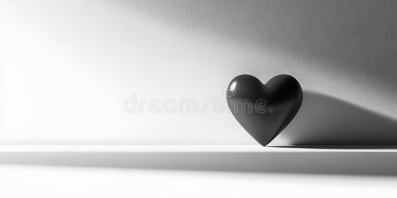 Black and White Minimalist Heart Background with Elegant Design Stock ...