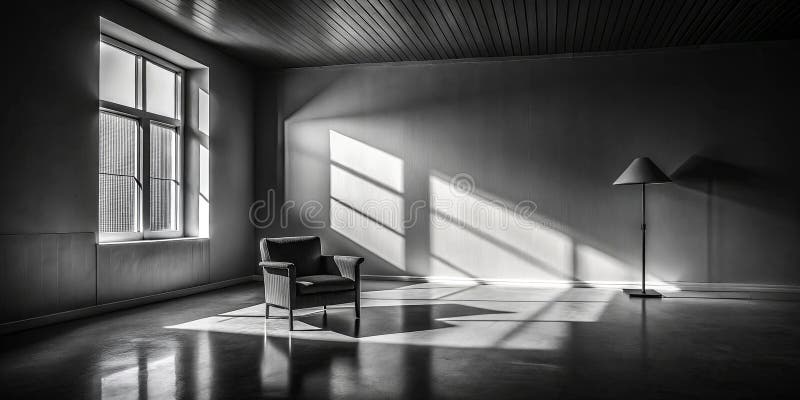 Black and White Minimalist Room a Documentary Study of Light Shadow and ...