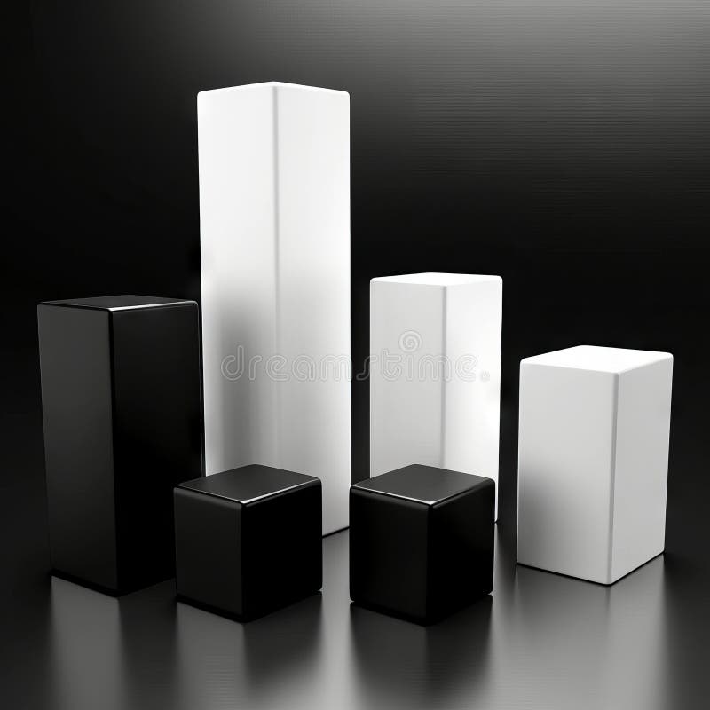 Black and White Minimalistic Rectangular Shape Stock Illustration ...