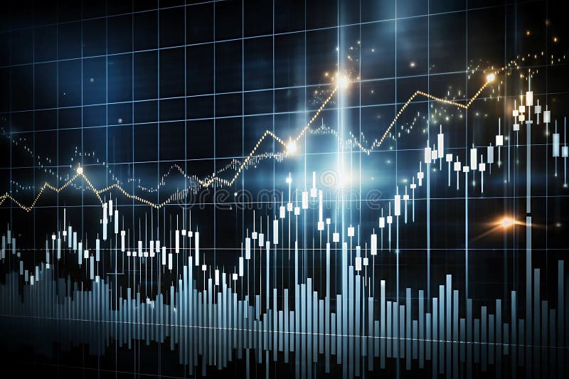 Black and White Minimalistic Trading Chart Style Background Stock ...