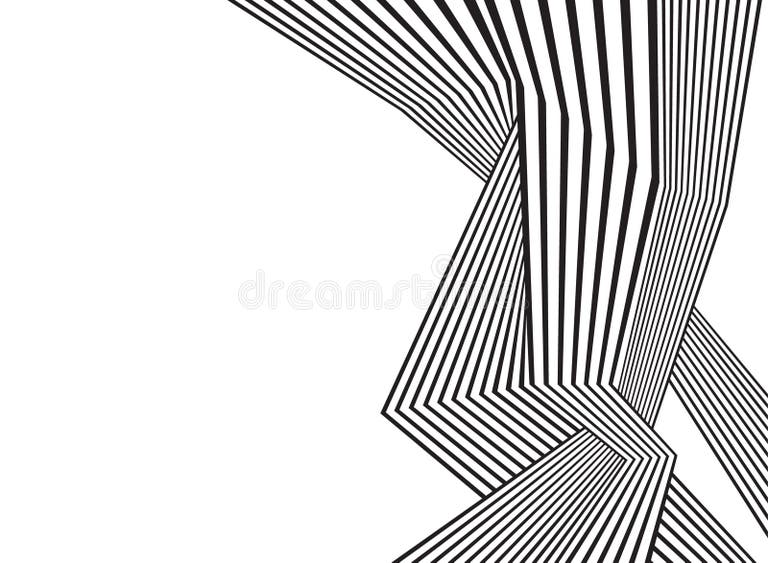 Black and White Mobious Wave Stripe Optical Abstract Design Stock ...