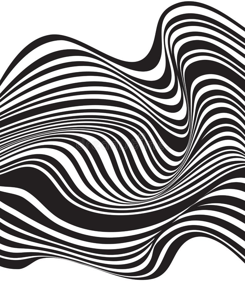 Black White Wave Stripe Optical Design Background Stock Illustrations ...