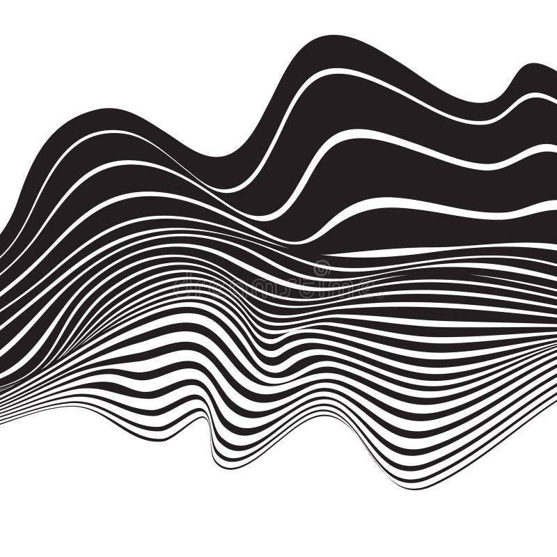 Black and White Mobious Wave Stripe Optical Design Stock Vector ...