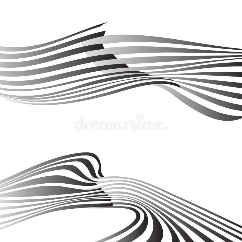 Black and White Mobious Wave Stripe Optical Design Stock Vector ...