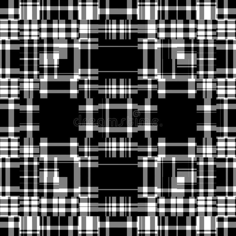 Black and White Modern Linear Pattern. Seamless Monochrome Broken ...