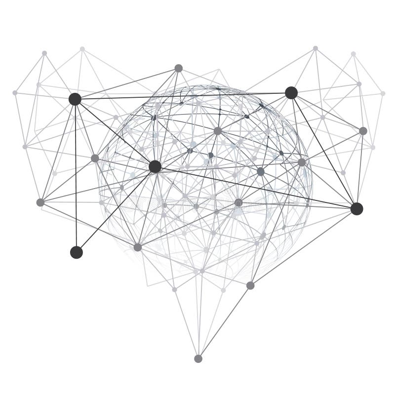 Black and White Modern Minimal Style Polygonal Networks Structure ...