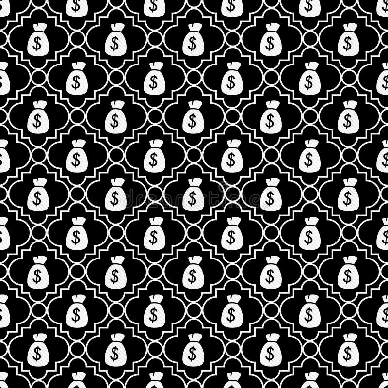 Black and White Money Bag Repeat Pattern Background Stock Illustration ...