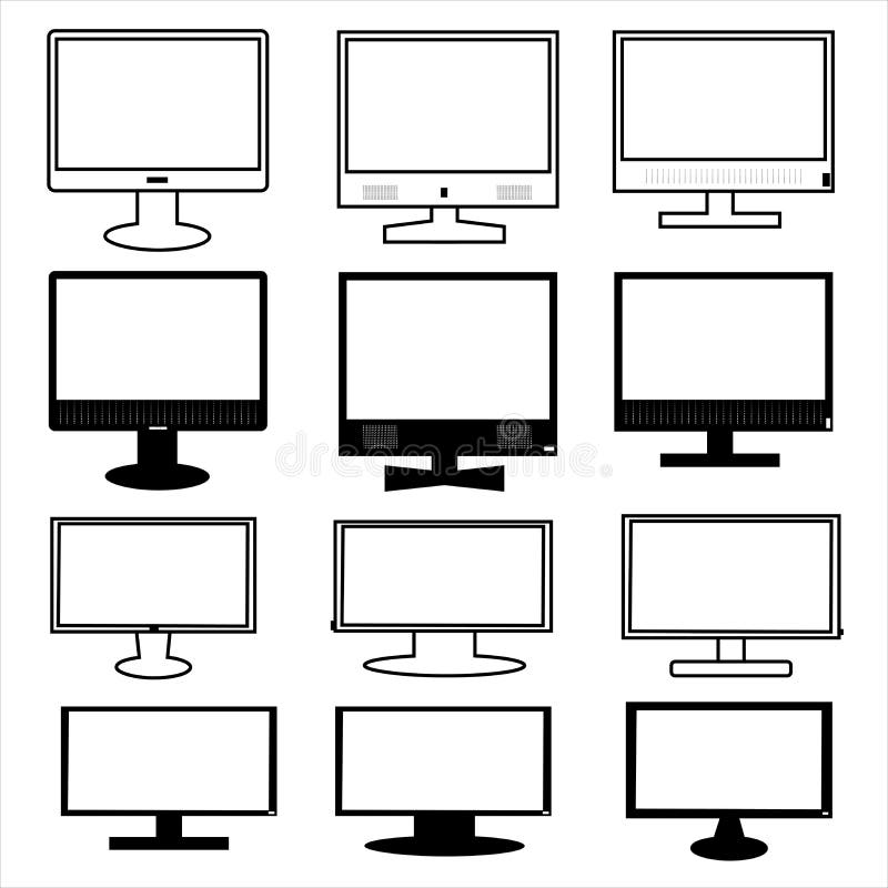 Screen Monitor for Computer on White Background Stock Vector ...