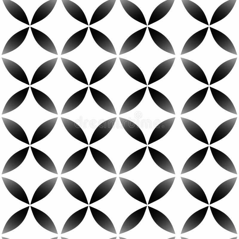 Stylized Simplicity: Translucent Overlapping Flower Patterns in Black ...