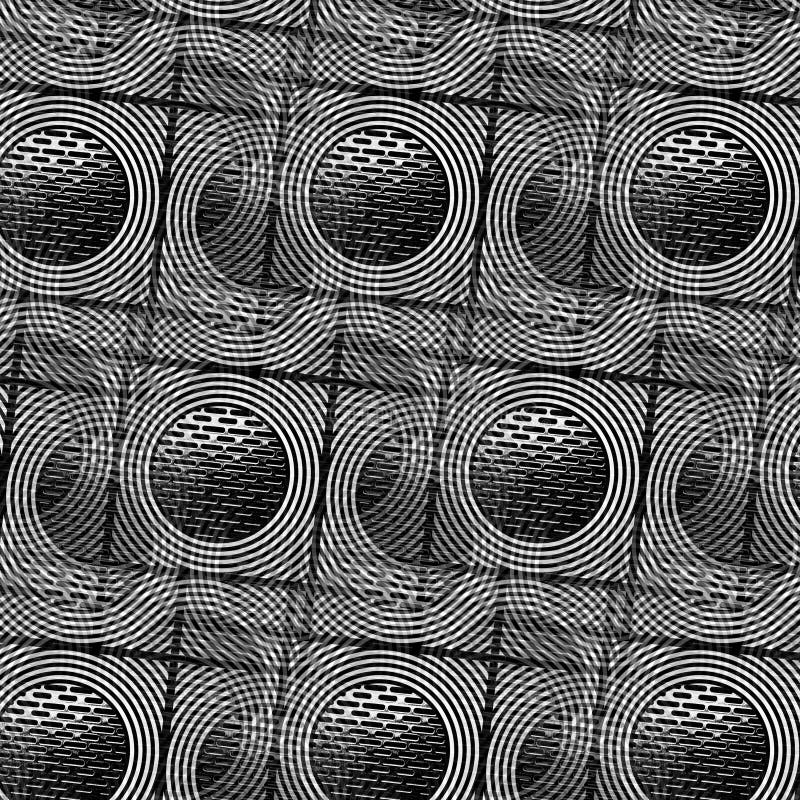 Distortion Black and White Geometric Pattern Layered Stock Illustration ...