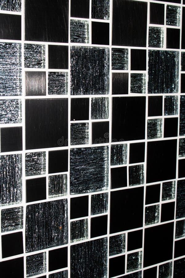 Black And White Mosaic Tiles Wall Texture Abstract Background And