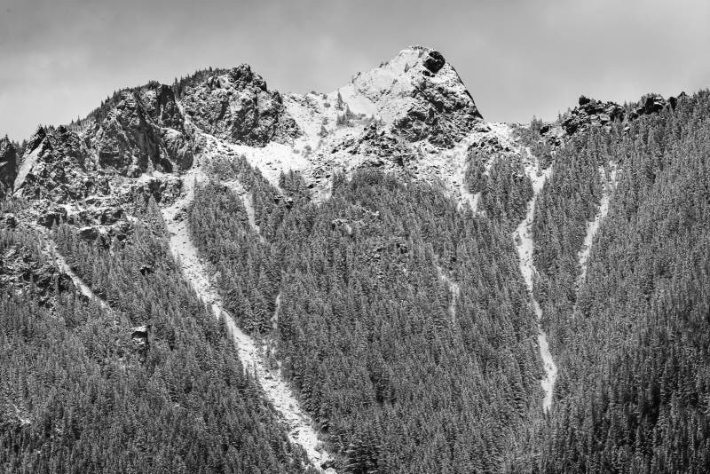 Black White Mount Si Snow North Bend Washington Stock Photo - Image of ...