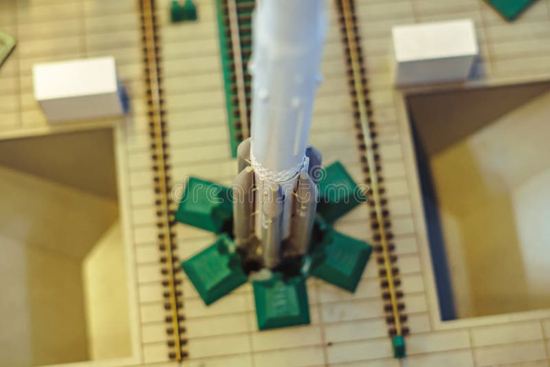 Black and White Multi-stage Space Rocket Model Stock Image - Image of ...