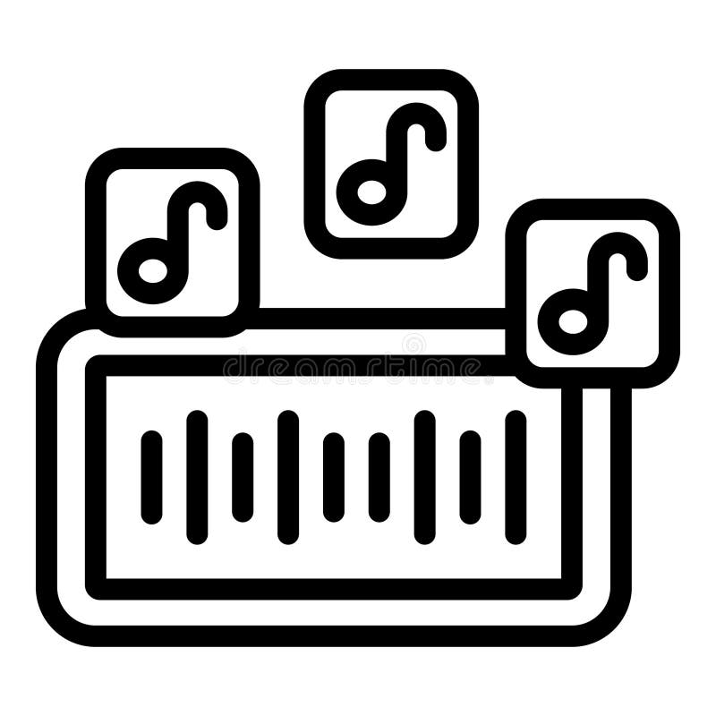 Black and White Music Folder Icon Stock Vector - Illustration of file ...