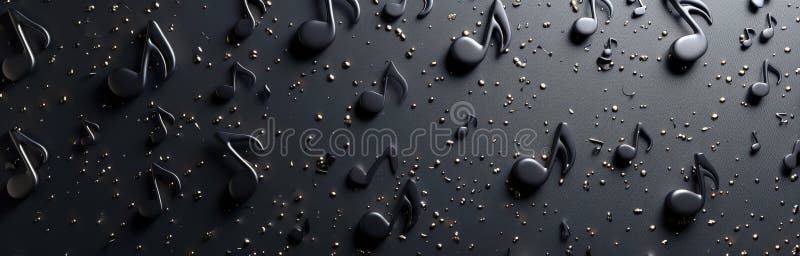 Black and White Musical Note Abstract Background with Wavy Ribbon Stock ...