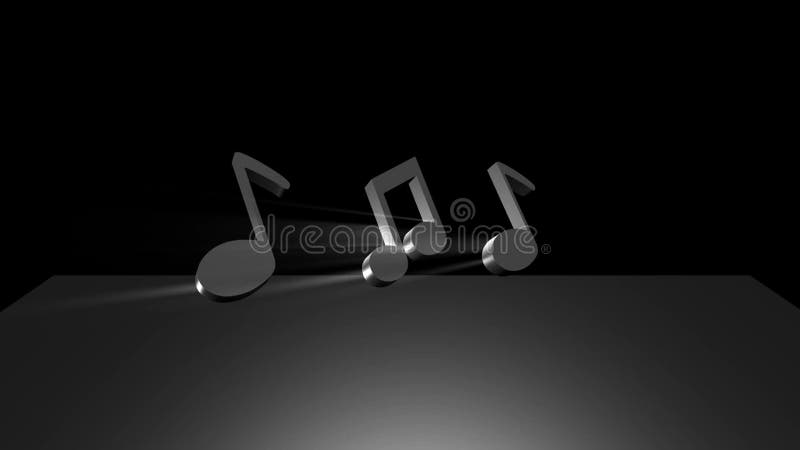 Musical Notes Light Rays Float on Black Background Stock Footage ...