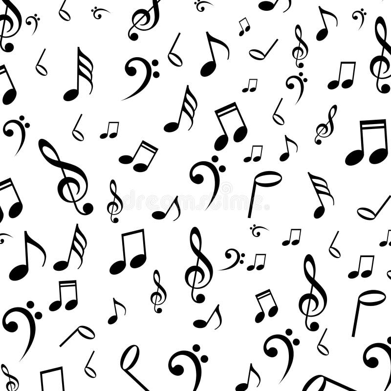 Black and White Musical Notes Pattern. Music Notes Symbol Texture ...