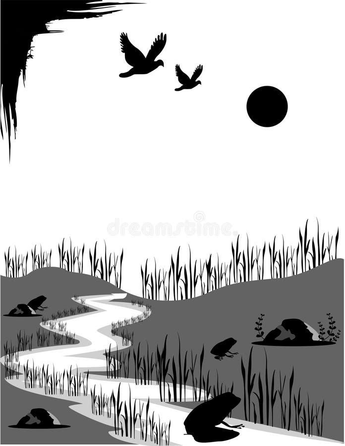 Black and White Nature Vector Stock Vector - Illustration of insects ...