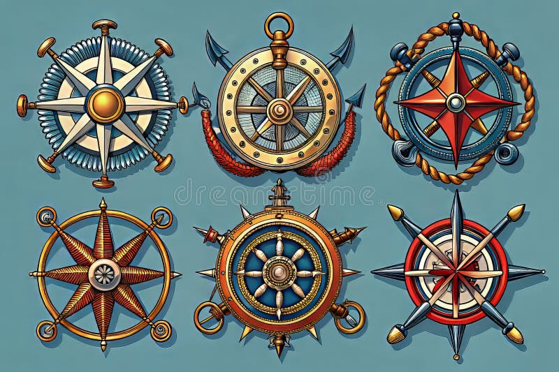 Black and White Nautical Emblems a Timeless Design Study in Rule of ...