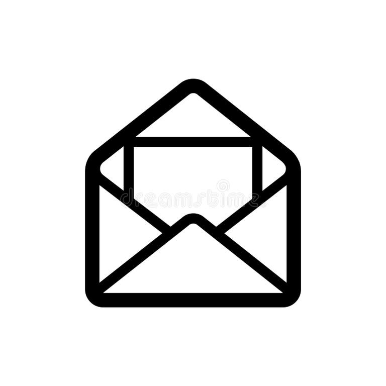 Black and White Enevelope Isolated on White Stock Illustration ...