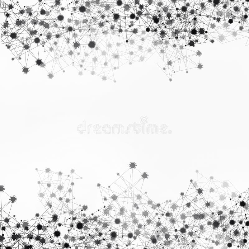 Black and White Network Background Stock Illustration - Illustration of ...